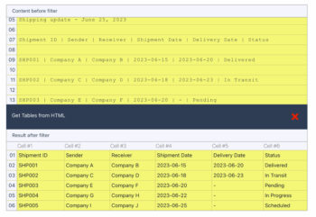 Parse a Table from an Email to Excel | Mailparser