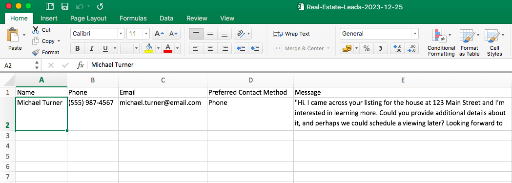 Extract Century 21 Leads to Excel | Mailparser